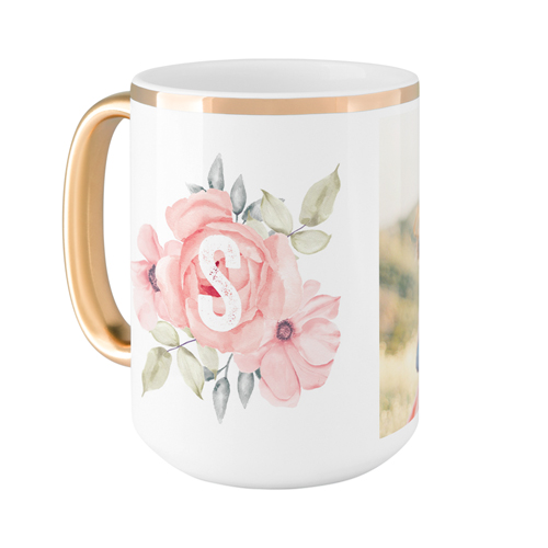 Pink And Gold Floral Mugs | Shutterfly