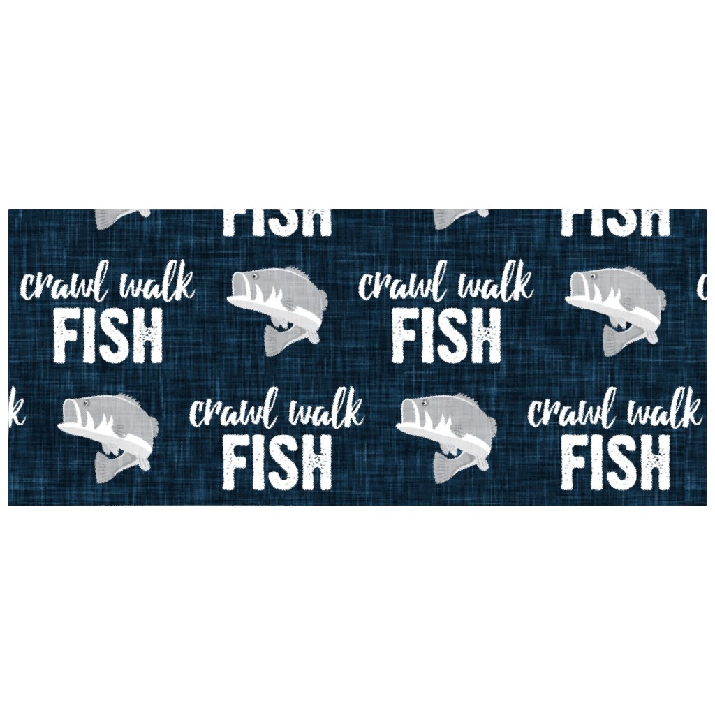Crawl Walk Fish - Bass Fishing - Navy Blue and Grey Ceramic Mug ...