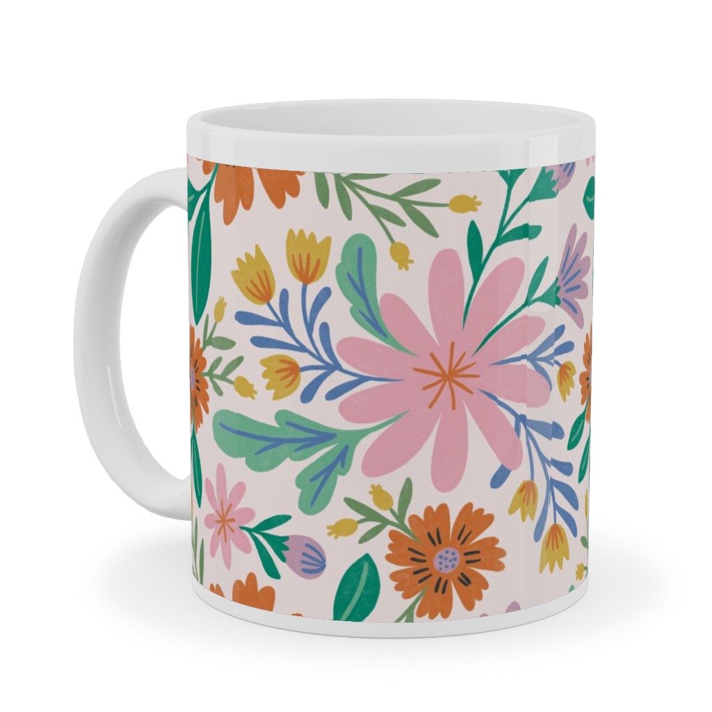 Happy Flowers - Pink Multi Ceramic Mug | Shutterfly