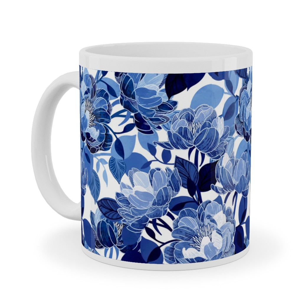 Chintz Peonies - Blue Ceramic Mug | Shutterfly