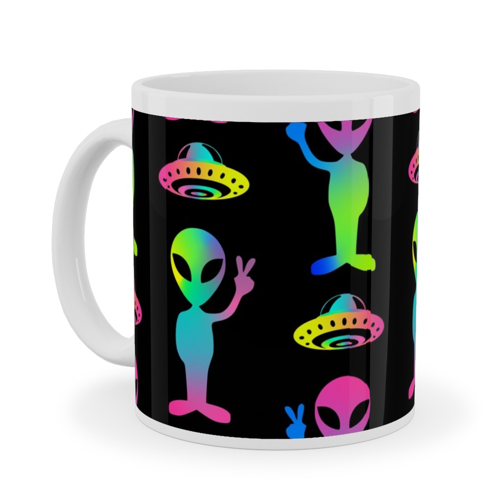 90's Rainbow Aliens and Ufos - Multi on Black Journal | Shutterfly
