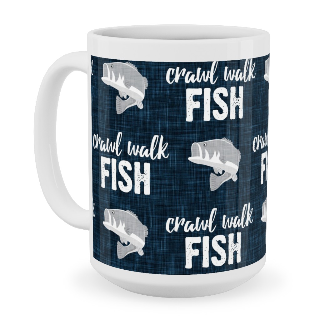Crawl Walk Fish - Bass Fishing - Navy Blue and Grey Notebook | Shutterfly