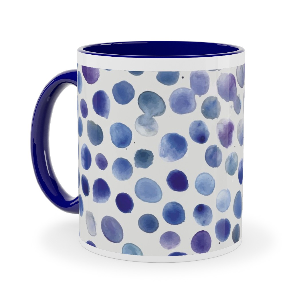Watercolor Finger Dots - Blue Ceramic Mug | Shutterfly