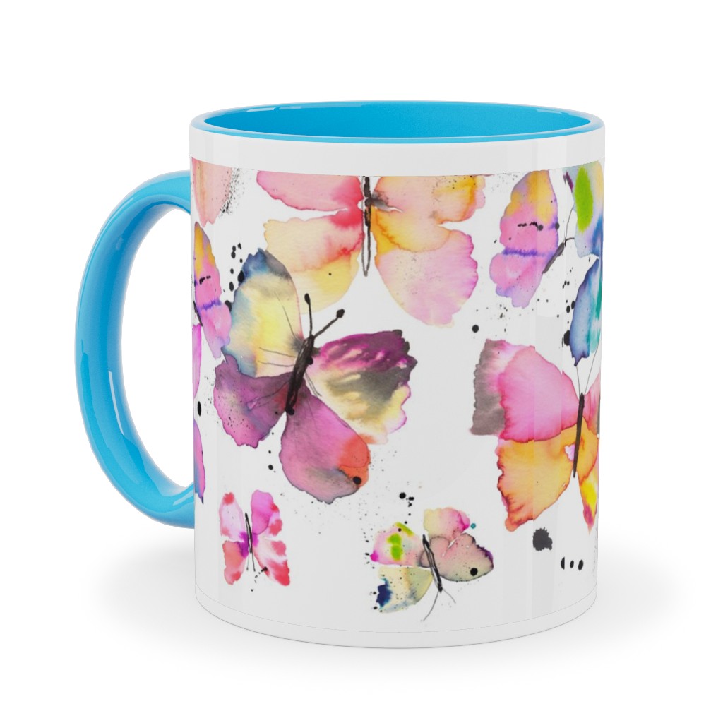 Watercolor Butterflies - Multicolor Ceramic Mug | Shutterfly