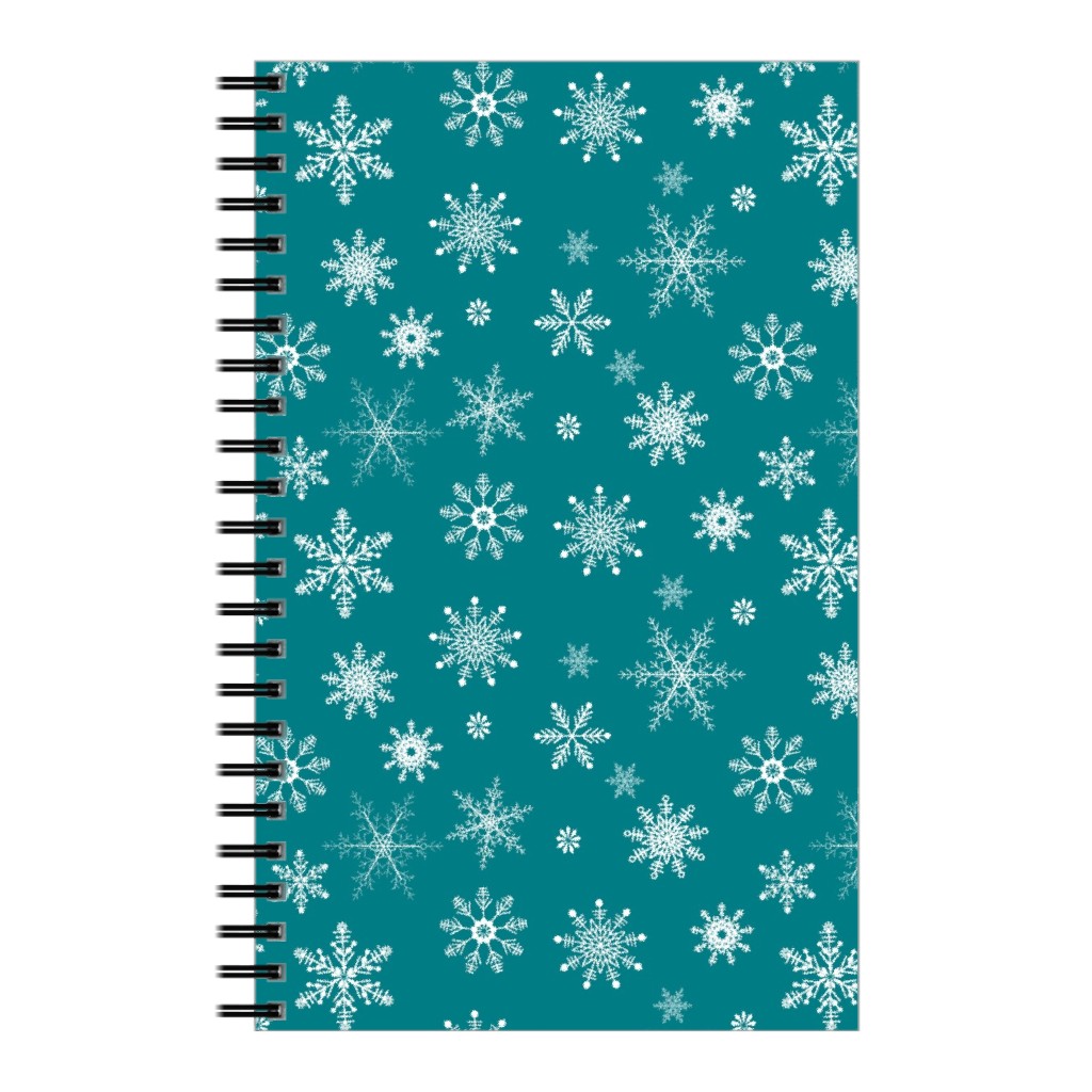 Snowflakes on Emerald Notebook | Shutterfly