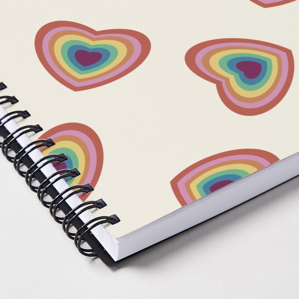 Pride Hearts - Rainbow 90s Hearts - Muted Notebook | Shutterfly