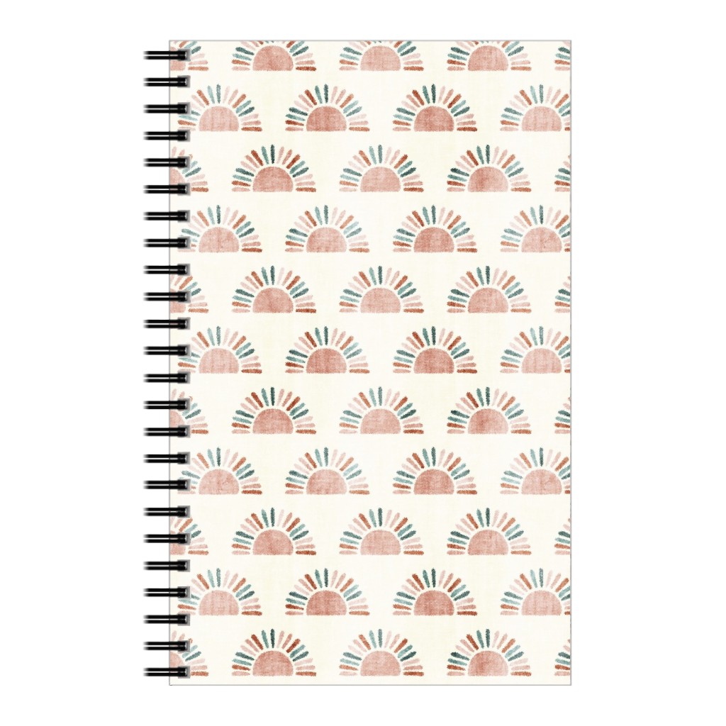 Sunshine - Block Print Boho Sun Print - Dusty Pink/Blue/Teracotta ...