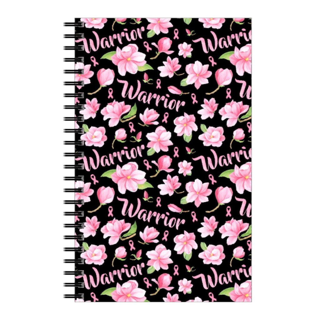 Warrior Pink Ribbon and Flowers - Pink Notebook | Shutterfly