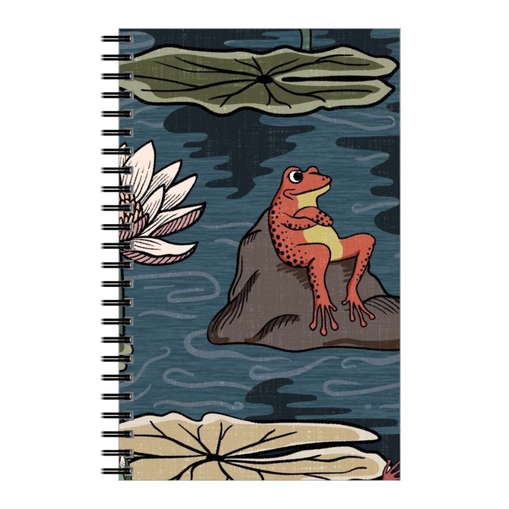 Quirky Frogs Dancing in the Moonlight on Lily Pads Notebook | Shutterfly