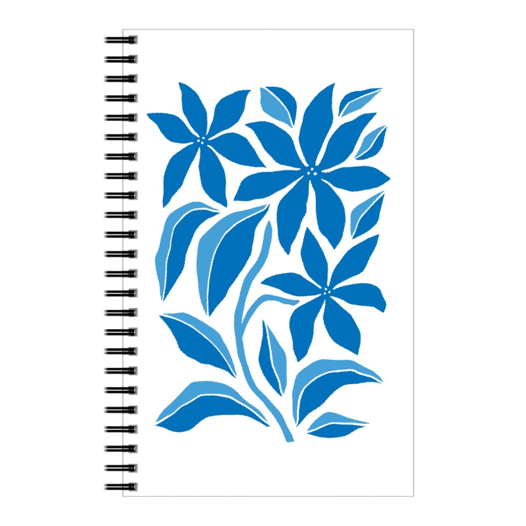 Minimalist Block Botanical Floral - Blue Notebook | Shutterfly