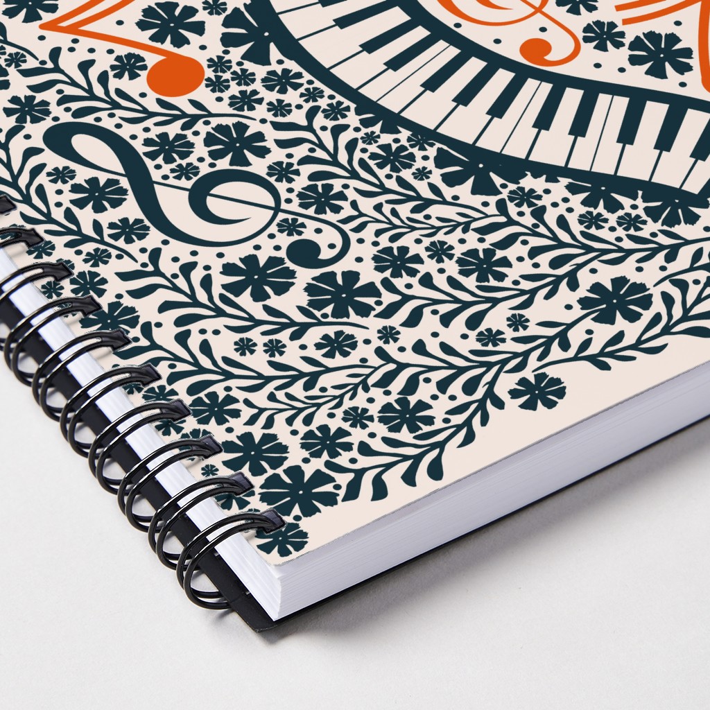 Piano Keyboard and Music Notes Notebook | Shutterfly
