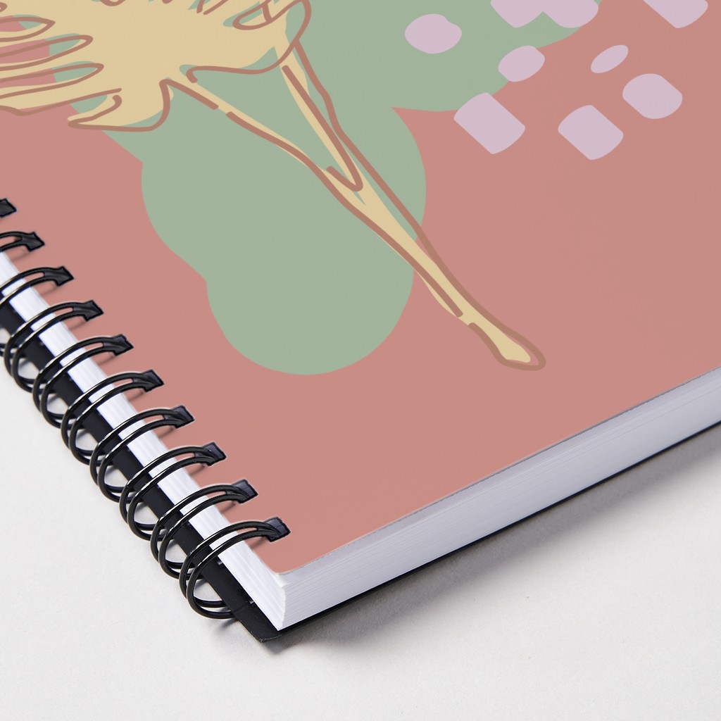 Modern Monstera Leaf - Pink Notebook | Shutterfly