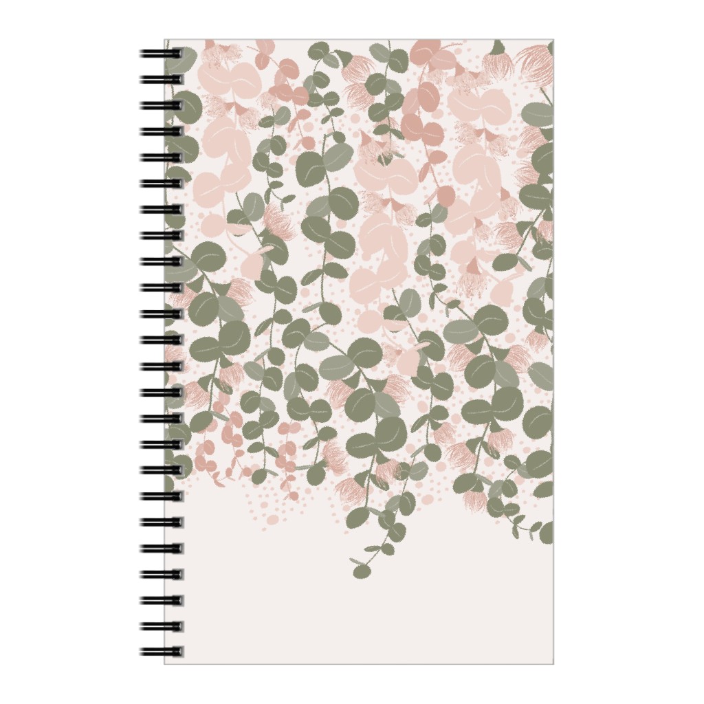 Eucalyptus - Pink & Green on Beige Notebook | Shutterfly
