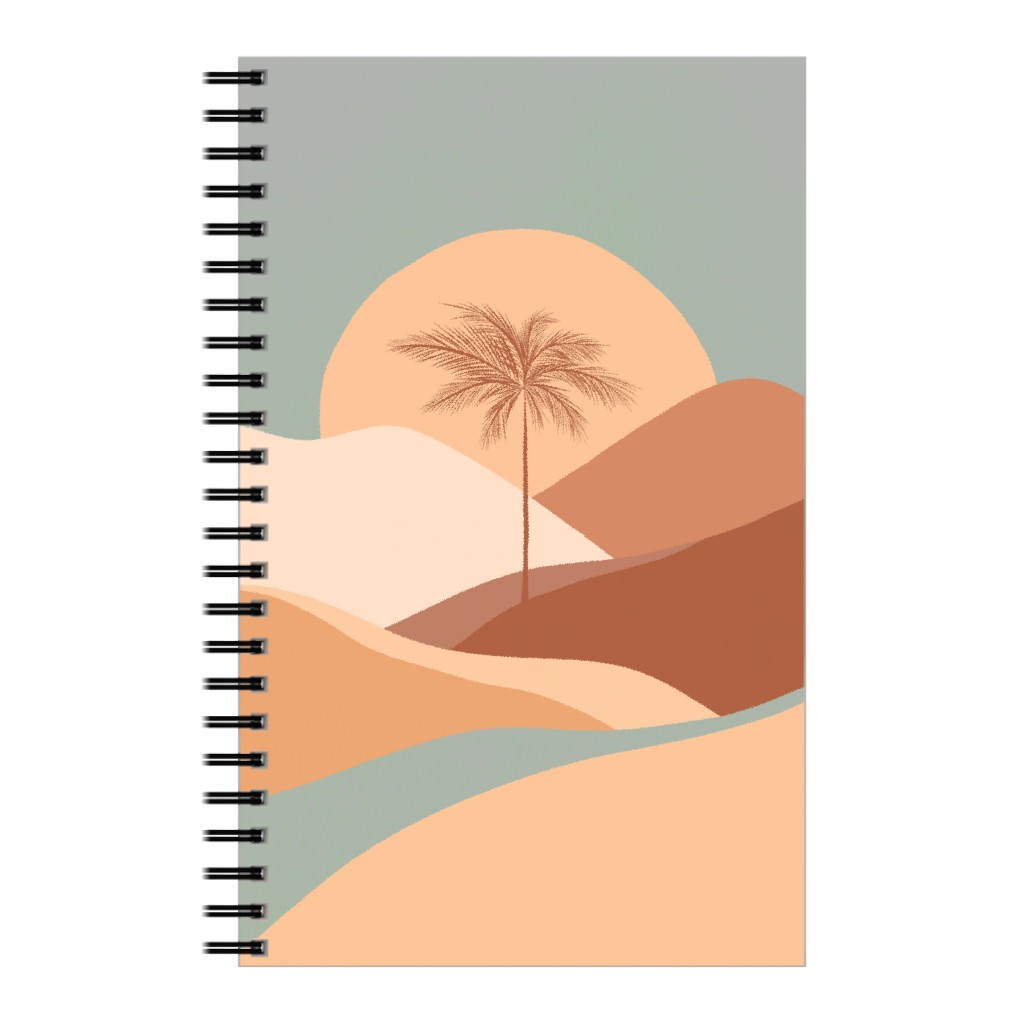 Tropical Boho Palm Sunset - Orange and Blue Notebook | Shutterfly