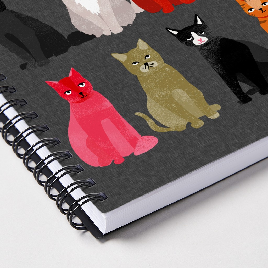 Cats & Kittens on Gray Notebook | Shutterfly