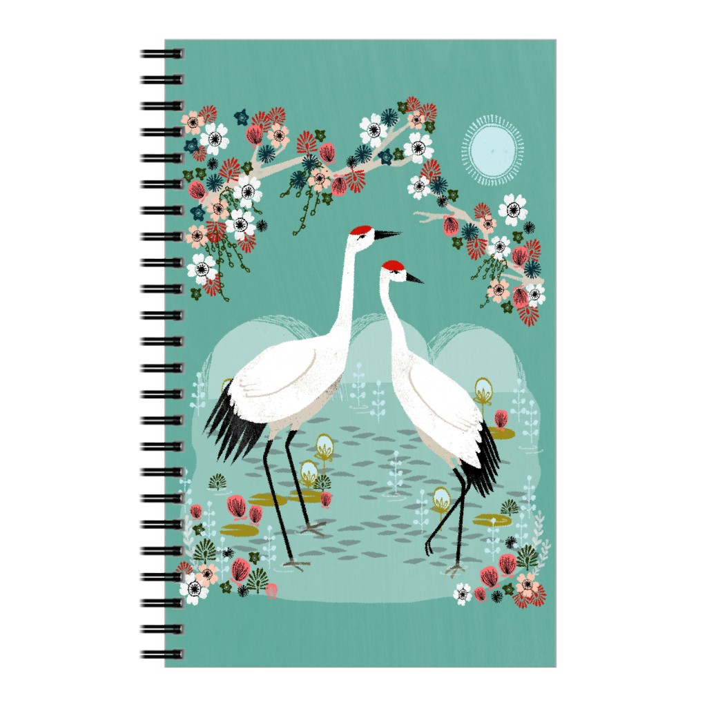 Two Cranes - Teal Notebook | Shutterfly