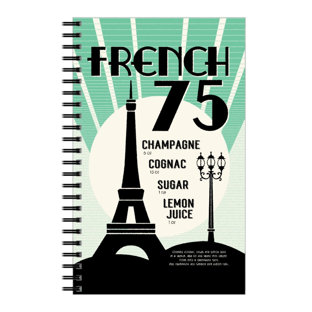 French 75 Cocktail Recipe Notebook | Shutterfly