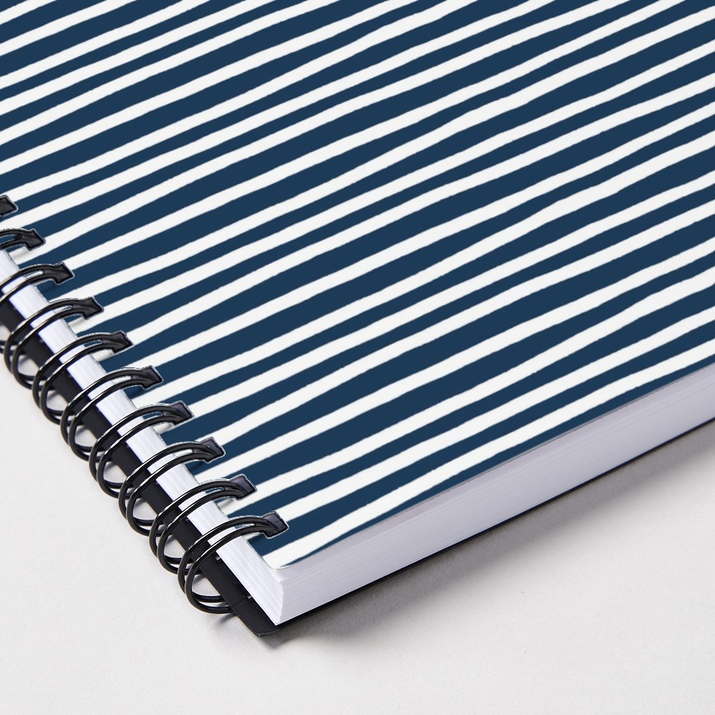 Navy Blue and White Stripes Notebook | Shutterfly