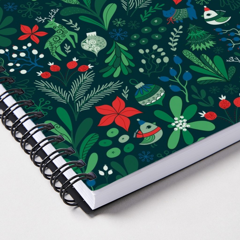 Merry Christmas Floral - Dark Notebook | Shutterfly