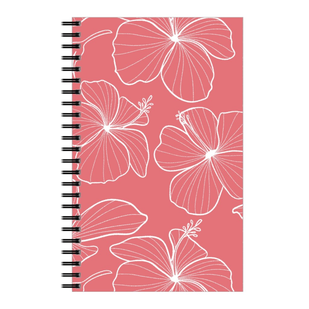 Hibiscus Line Art - Pink Notebook | Shutterfly