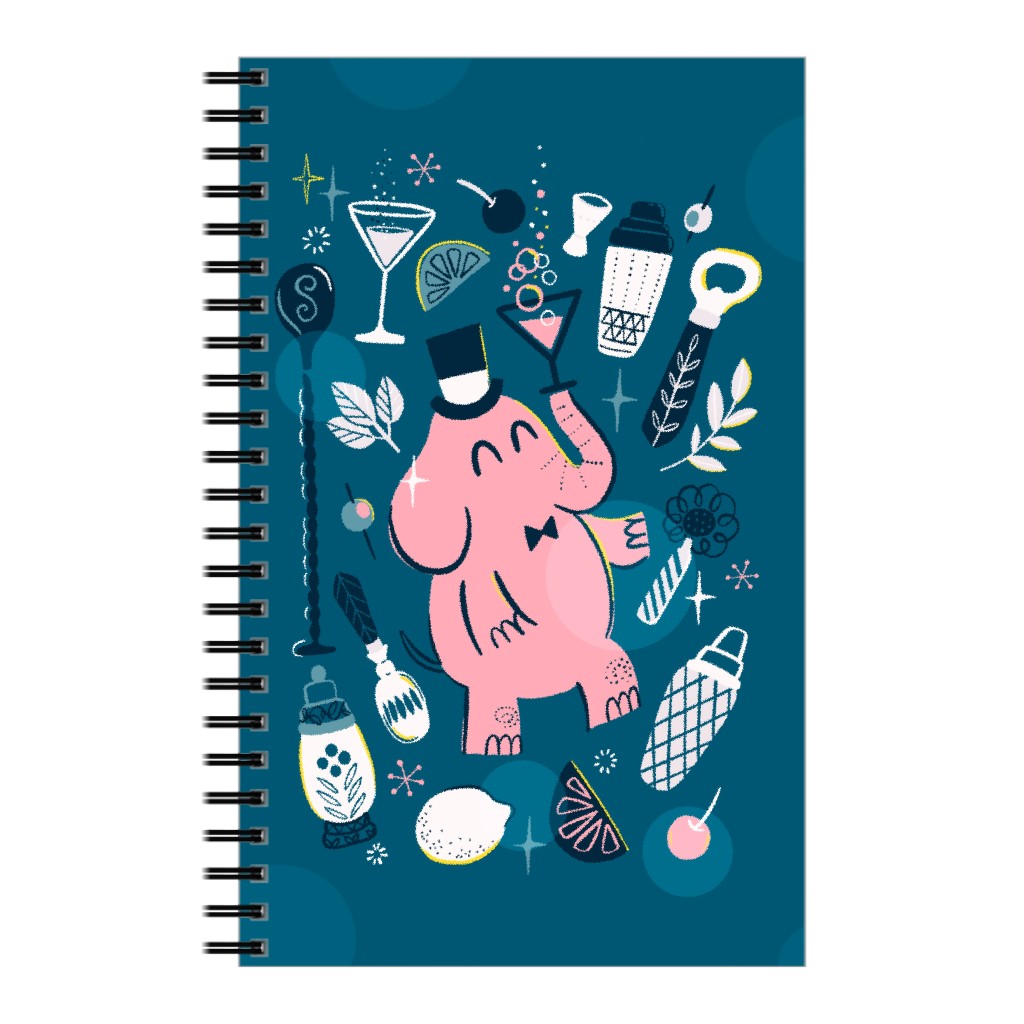 Pink Cocktail Elephant Notebook | Shutterfly