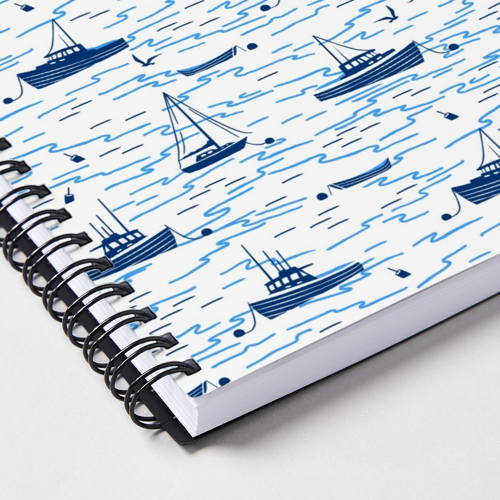 Harbor Boats - White Notebook | Shutterfly