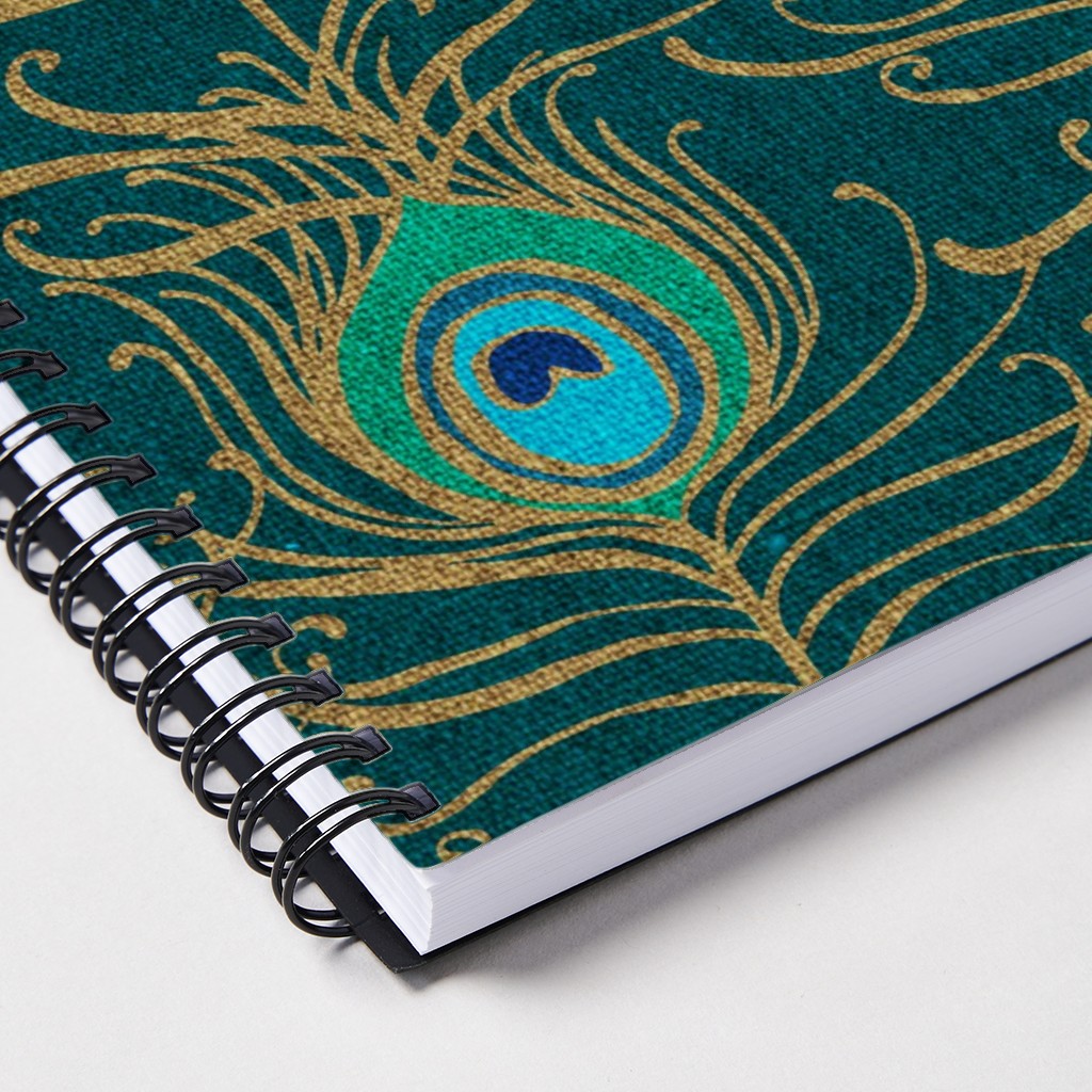 Peacock Feather Nouveau - Emerald Notebook | Shutterfly