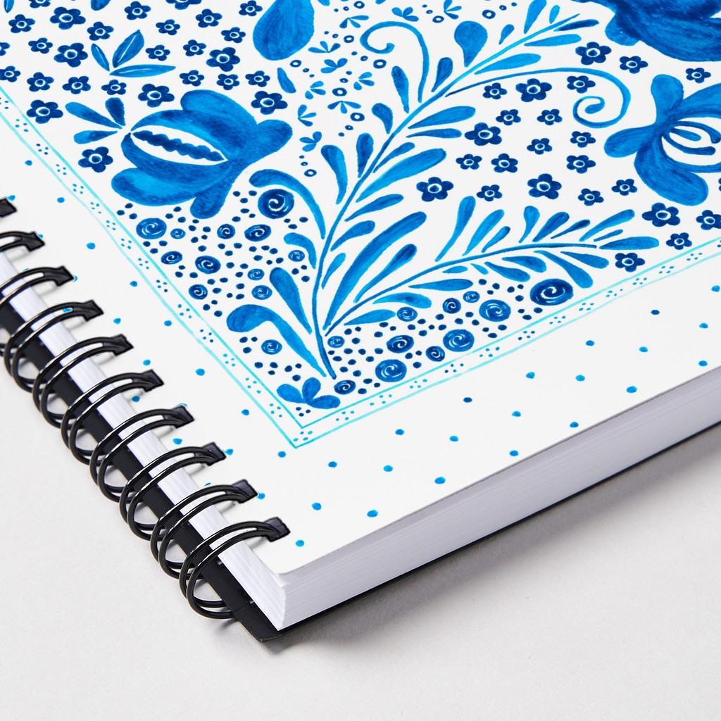 Hungarian Inspired Ceramic Painting - Blue Notebook | Shutterfly