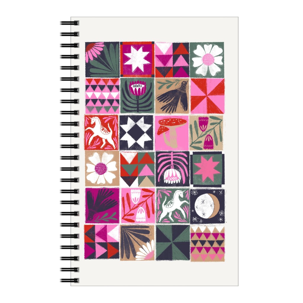 Folk Tiles - Pink Notebook | Shutterfly