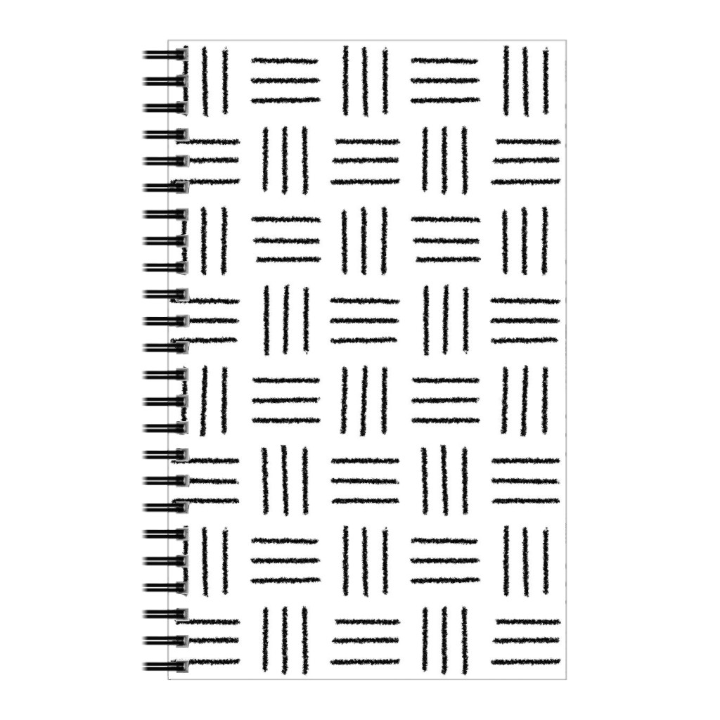 Mudcloth Basket Weave - Black on White Notebook | Shutterfly