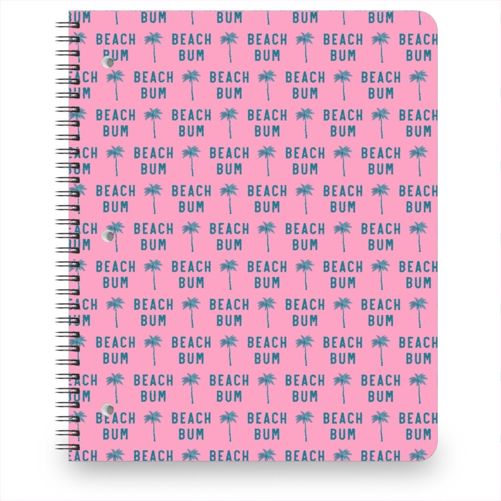 Beach Bum - Teal on Pink Notebook | Shutterfly