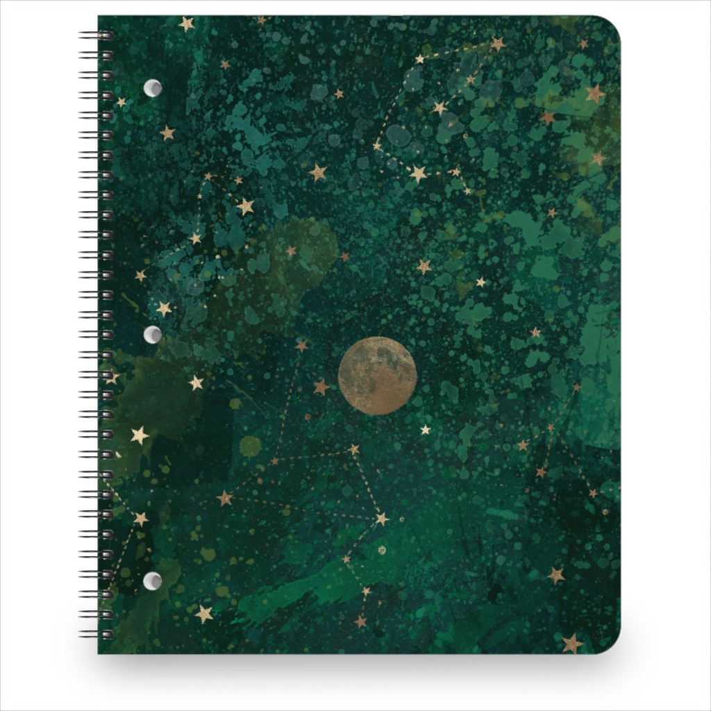 Moon and Stars - Green Notebook | Shutterfly
