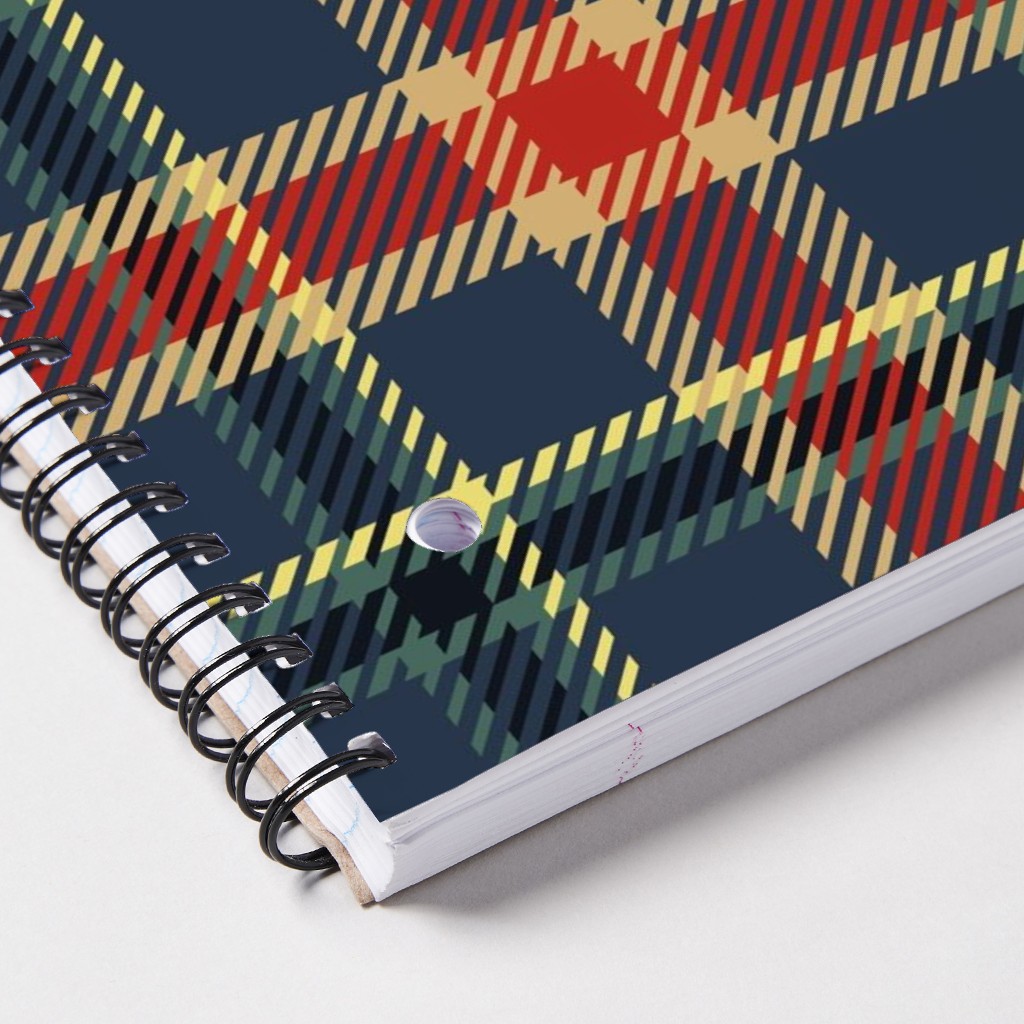Navy Blue and Pine Plaid Notebook | Shutterfly