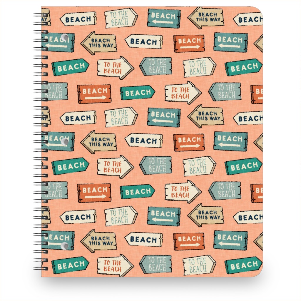 Beach Signs - To the Beach - Peach Notebook | Shutterfly