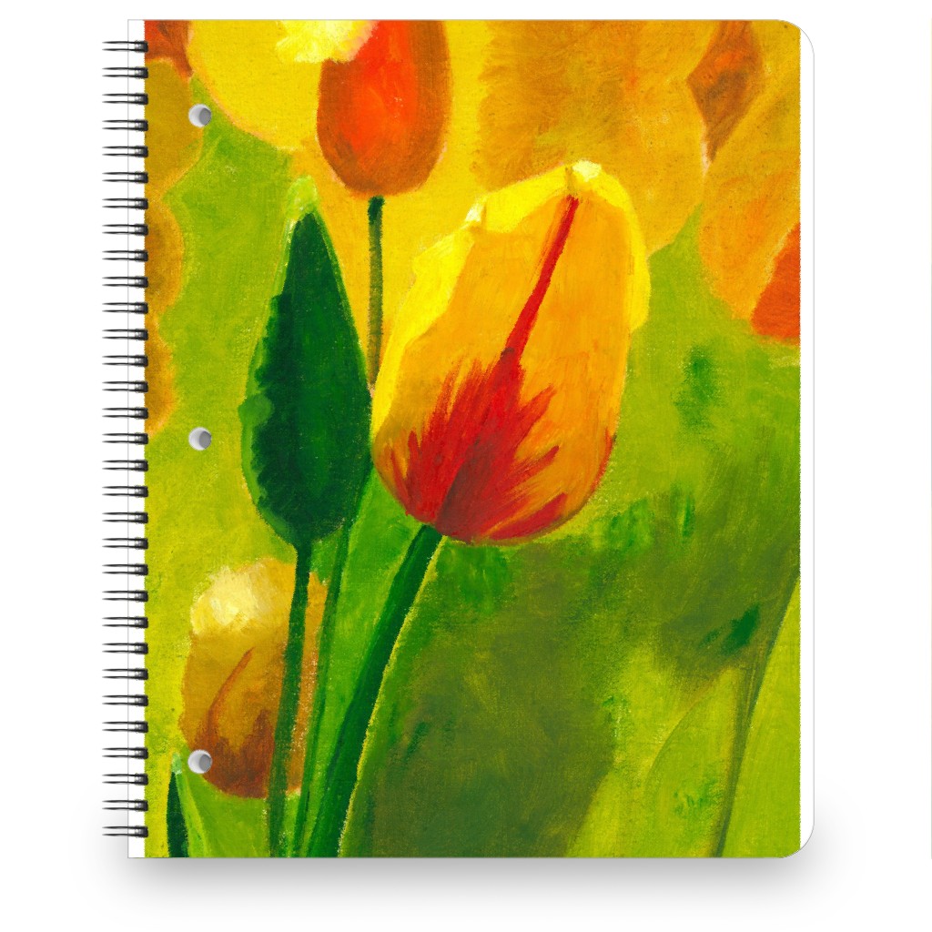 Tulip Hand Painted Oil - Orange and Green Notebook | Shutterfly