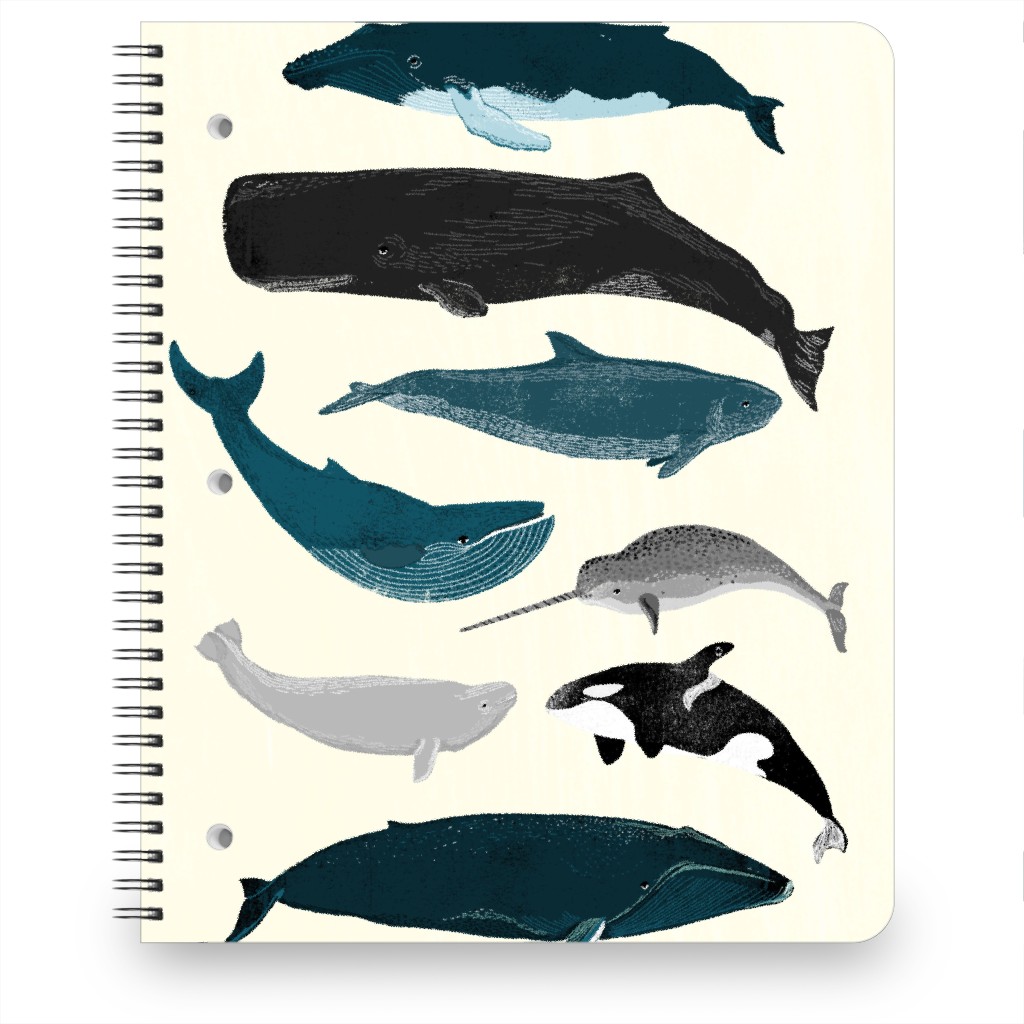 Ocean Whales on White Notebook | Shutterfly