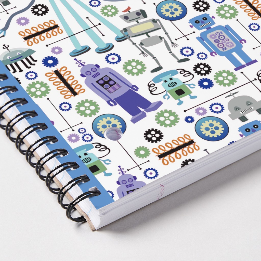 Retro Robots - Blue Notebook | Shutterfly