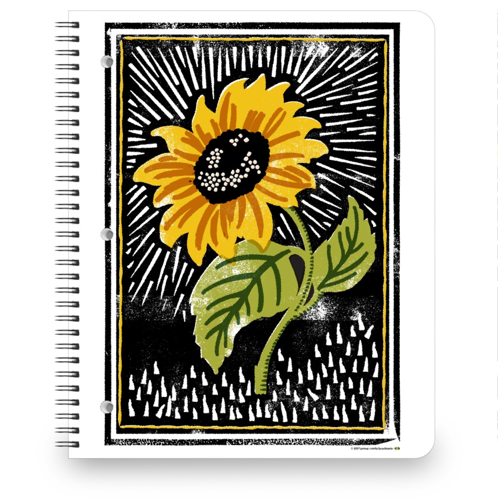 Sunflower Block Print - Multi Notebook | Shutterfly