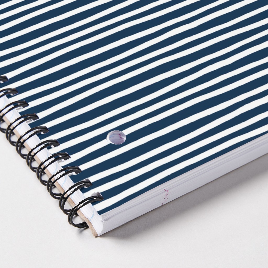 Navy Blue and White Stripes Notebook | Shutterfly