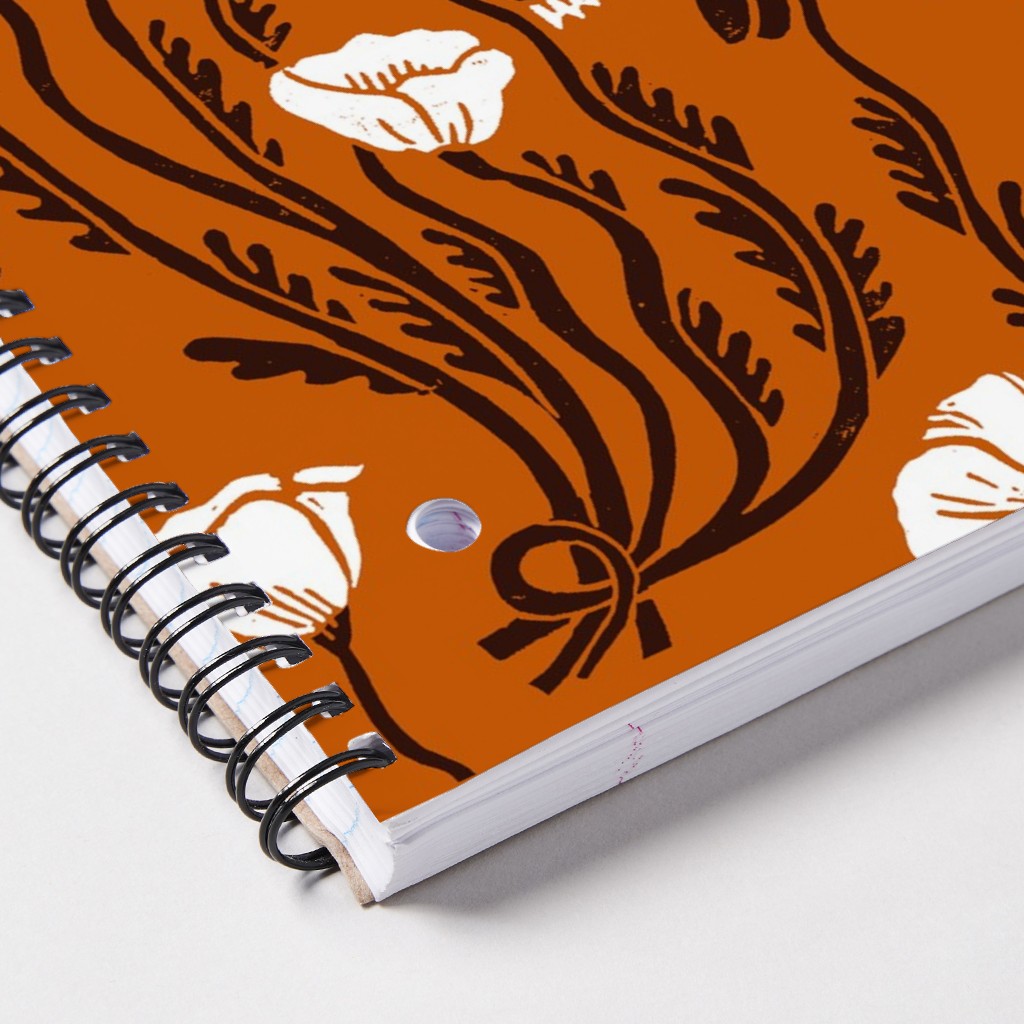 Poppy, Fall Harvest Block Printed Vintage Florals Notebook | Shutterfly