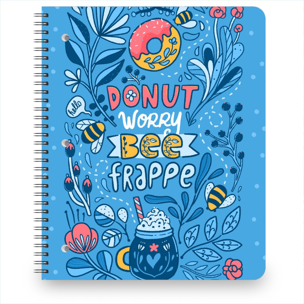 Donut Worry Bee Frappe - Blue Notebook | Shutterfly