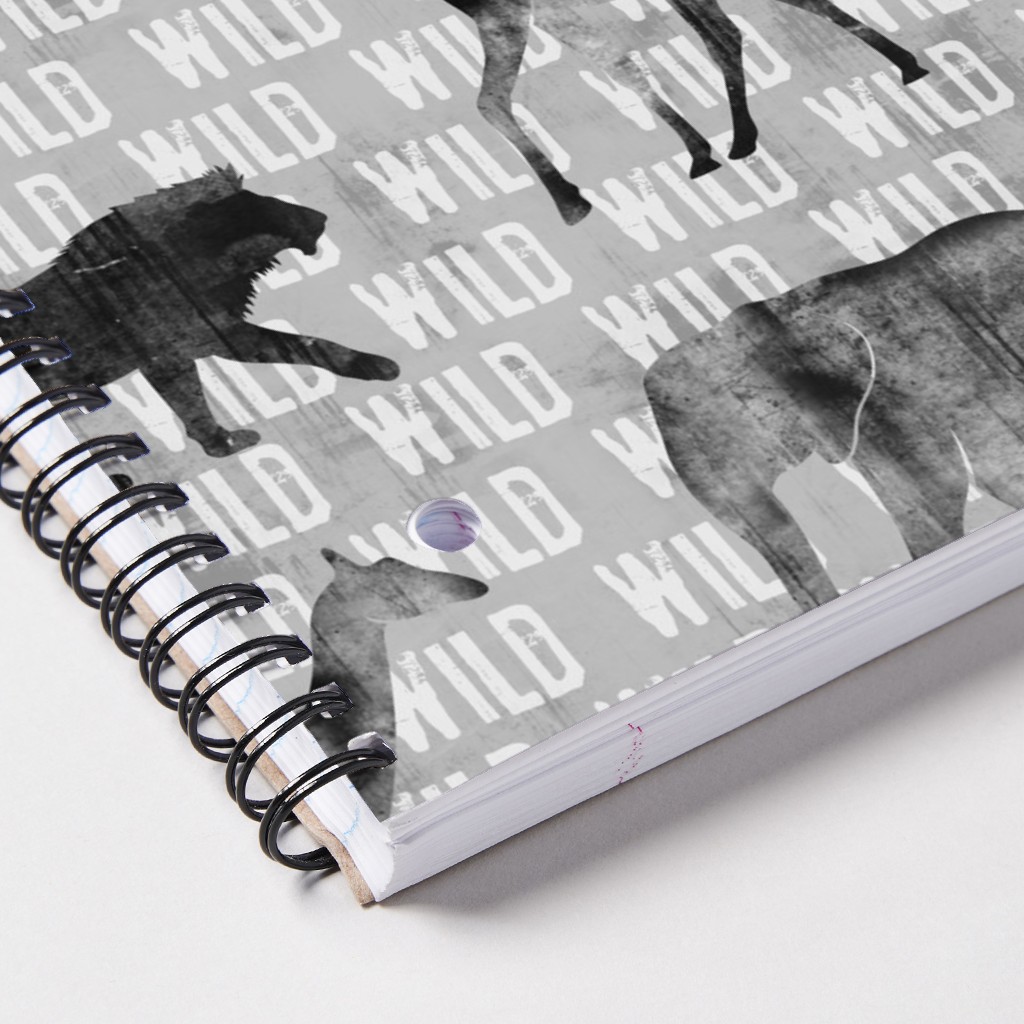 Wild Safari Animals - Grey Notebook | Shutterfly