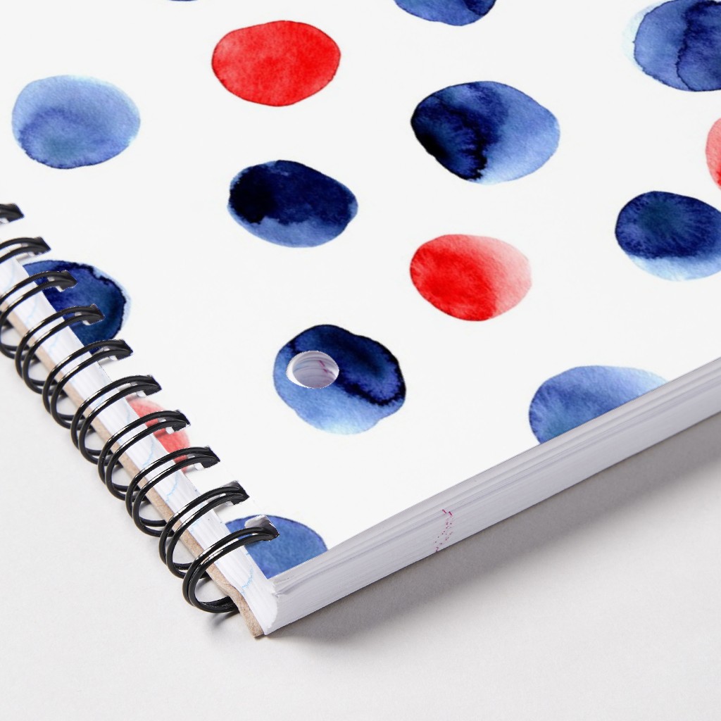 Red and Blue Watercolor Dots Notebook | Shutterfly