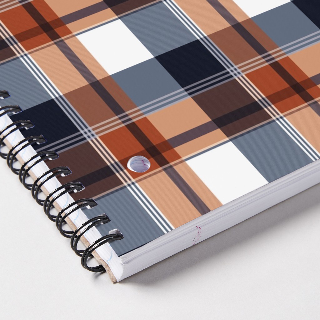 Navy & Orange Plaid Notebook | Shutterfly