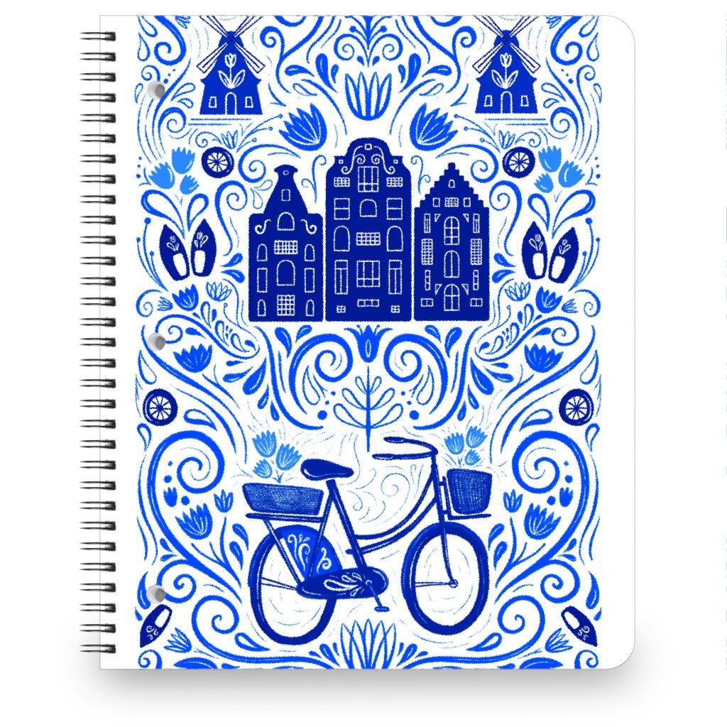 Dutch Bike Folk Art - Blue Notebook | Shutterfly
