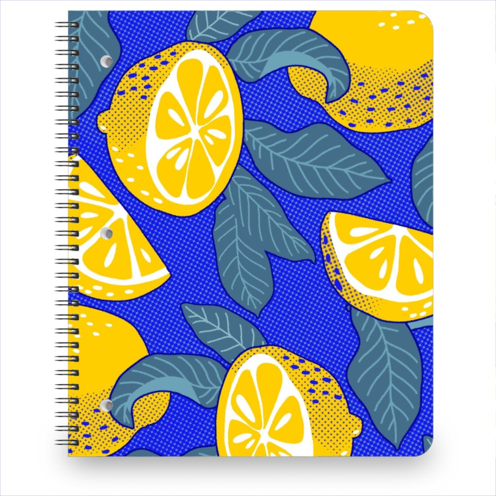 Lemons Pop Art - Blue and Yellow Notebook | Shutterfly