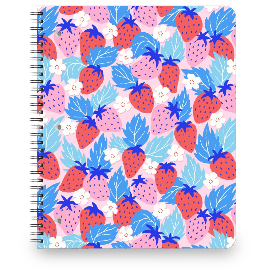 Papercut Strawberries - Blue and Pink Notebook | Shutterfly