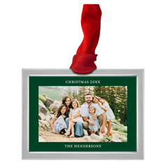 Snow Flurry Border Snow Globe Ornament by Shutterfly | Shutterfly