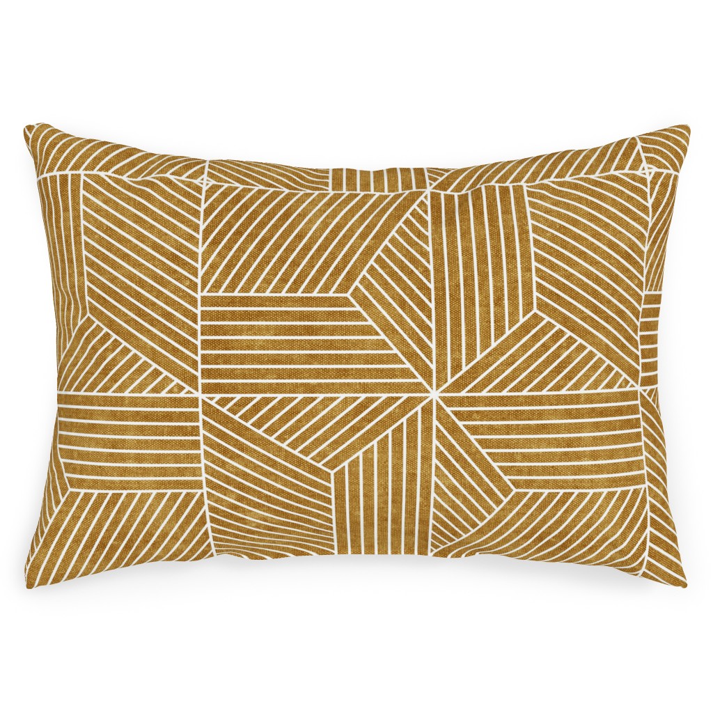 Bohemian Geometric Tiles - Mustard Outdoor Pillow | Shutterfly