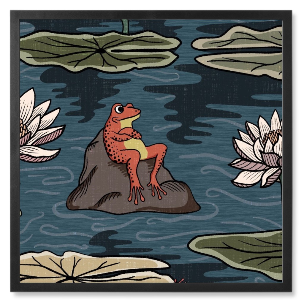 Quirky Frogs Dancing in the Moonlight on Lily Pads Photo Tile | Shutterfly